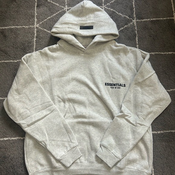 Essentials | Shirts | Fear Of God Essentials Hoodie Light Oatmeal ...